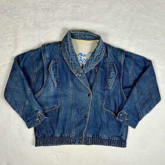 Flight | Jackets & Coats | Eberle Vintage Moto Bomber Jean Jacket Le ...